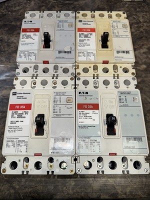 Cutler Hammer Eaton FD3020 FD 35K 20 AMP 3 POLE 600V Circuit Breaker ...