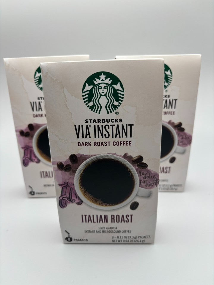 Starbucks VIA Instant Italian Roast Coffee, 8 packets per box EXP 01/ ...