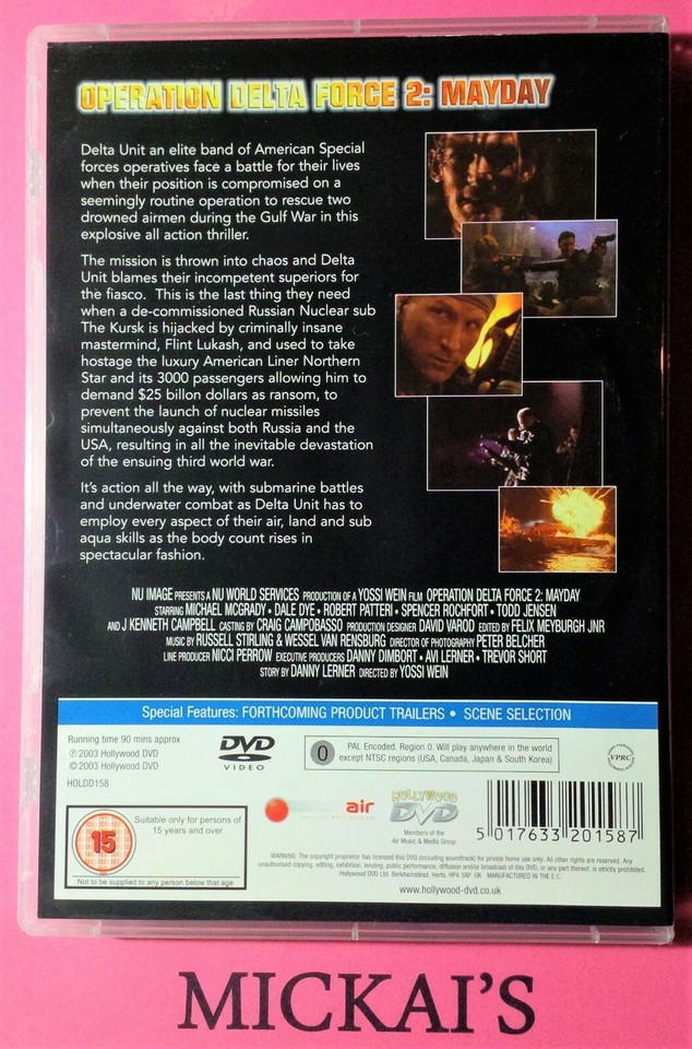 OPERATION DELTA FORCE 2 MAYDAY - 2003 Region 0 PAL DVD SPECIAL FORCES ...