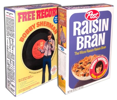 Post RAISIN BRAN Cereal BOX Bobby Sherman Record (BOX ONLY!) | eBay