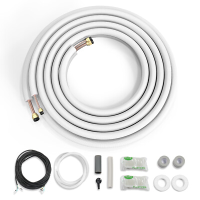25-50FT Air Conditioner Copper Line Set, Line Tube Line Pipe with Nuts ...