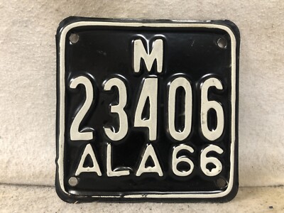 Vintage 1966 Alabama Motorcycle License Plate | eBay