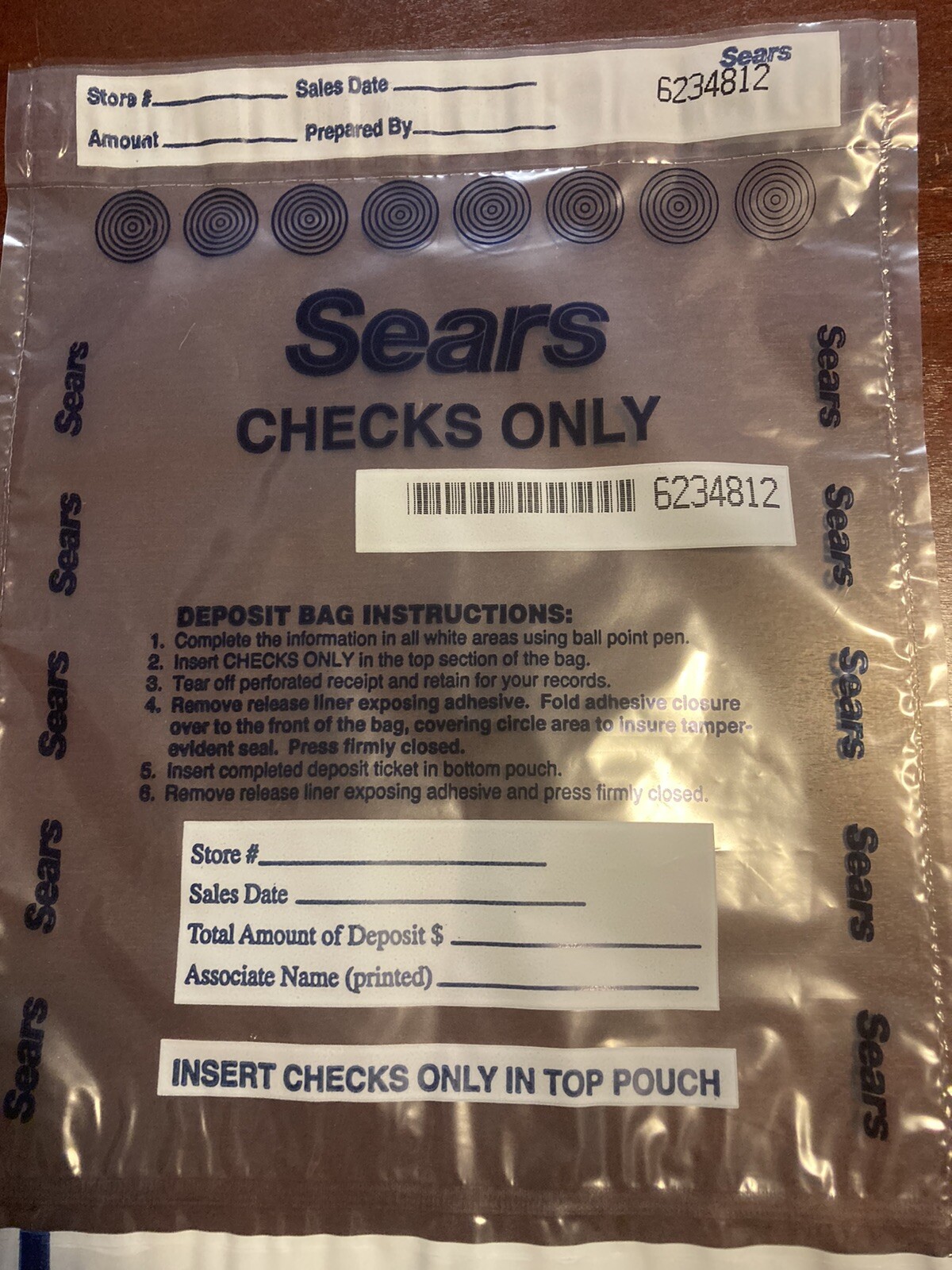 RARE! Sears Checks Only Bag- NOS- | eBay