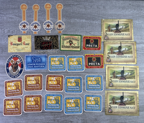 Vintage Lot of 27 European Wine/Beer/Liquor Labels | eBay