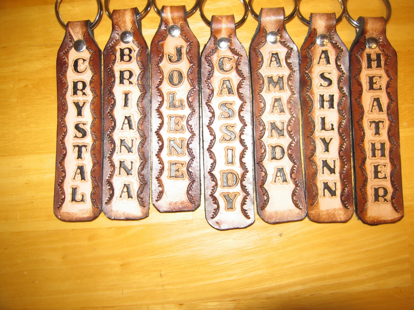 LEATHER KEYCHAIN WITH YOUR NAME OR INITIALS | eBay