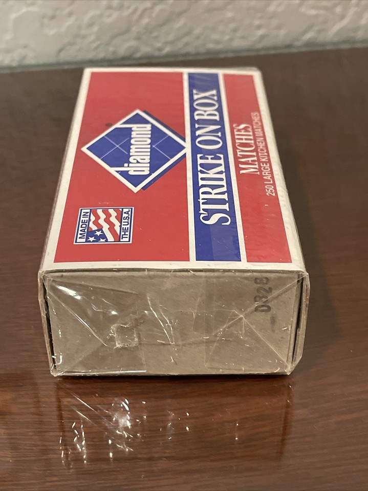 1 Vintage Box Diamond Strike On Box Large Kitchen Matches USA 250 NIP ...