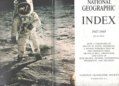 National Geographic Index 1947-1969 - (1970 HC) Reference Book No DJ ...