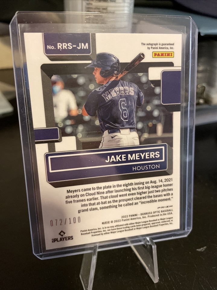 2022 Panini Donruss Optic Jake Meyers Rated Rookie Auto Orange Prizm 72 ...