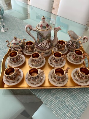 capodimonte italian antique 23 piece tea/coffee set | eBay