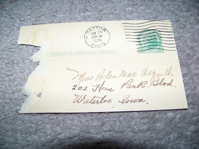 1928 Helen Mae Asquith Home Park Boulevard Waterloo Iowa Dayton Ohio | eBay