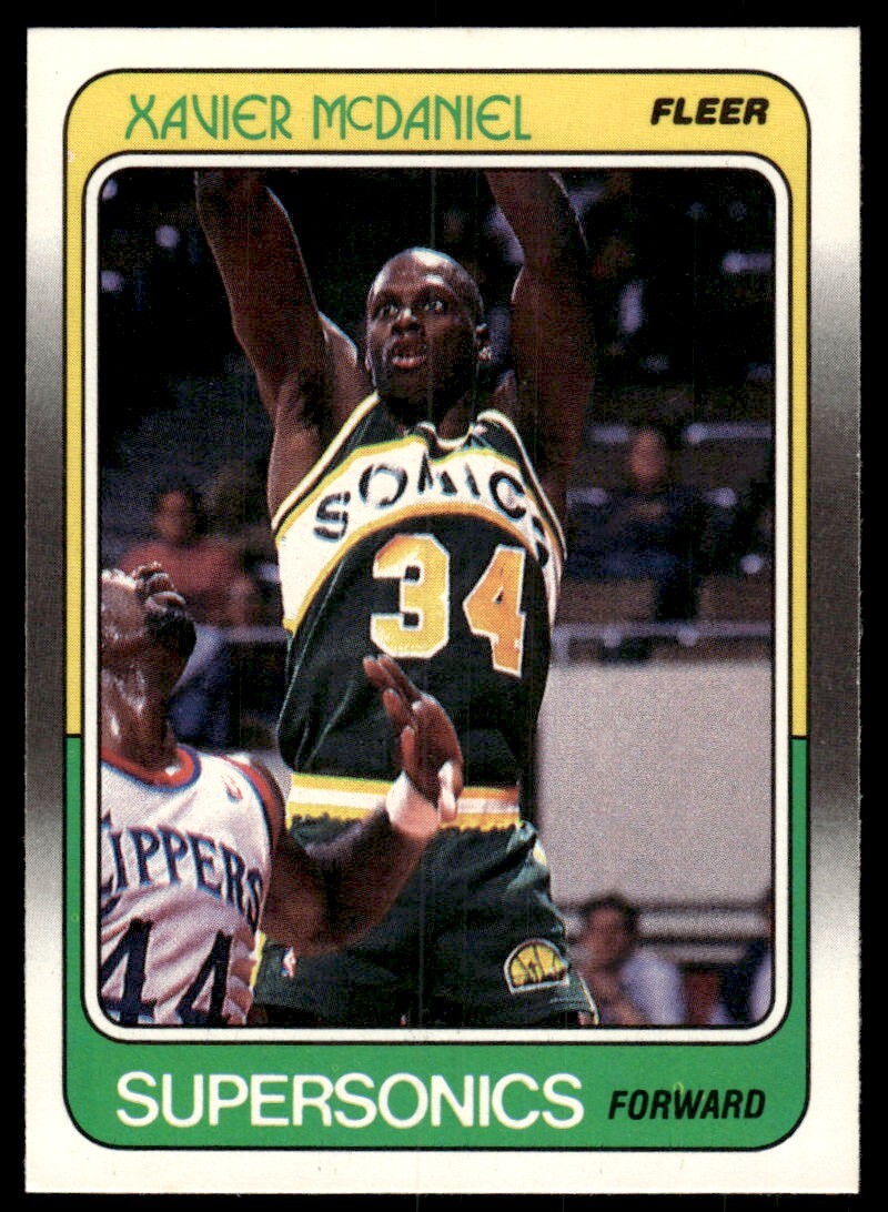 1988-89 Fleer Xavier McDaniel Seattle SuperSonics #108 | eBay