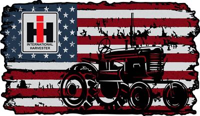 International Harvester Tractor IH US Flag Sticker Truck Car Decal pick ...