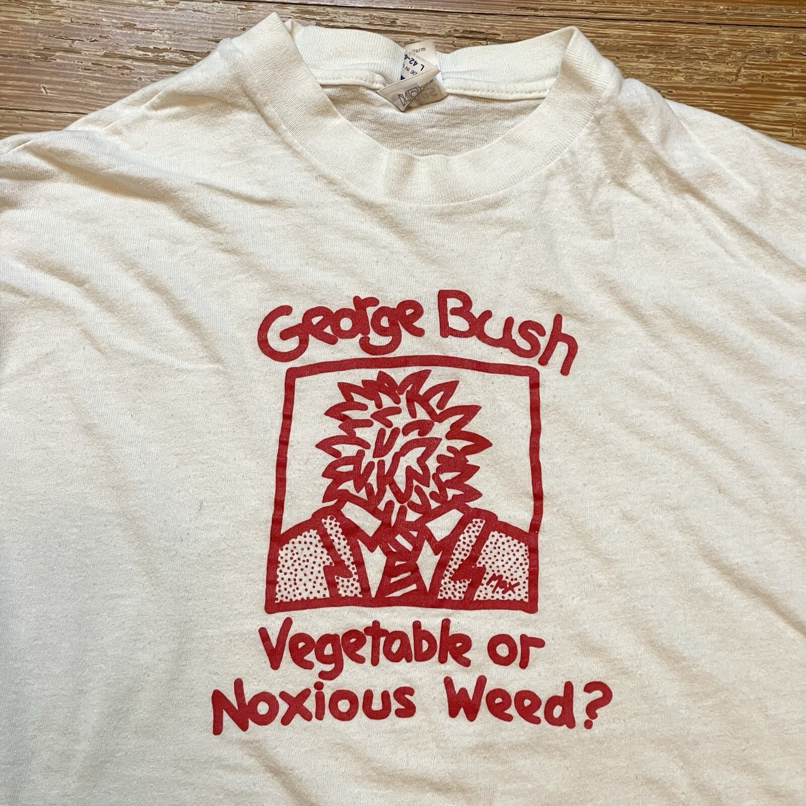 Vintage 80s George Bush Shirt Humor Weed Size Large P… - Gem