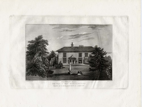 1830 Antique Print; Beamhurst Hall, Uttoxeter, Staffordshire after ...
