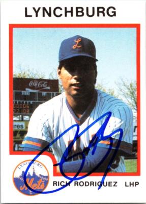 Rick Rodriguez autographed baseball card (Lynchburg Mets) 1987 ProCards ...