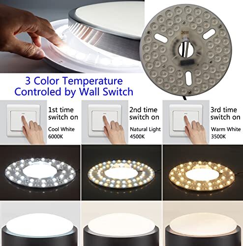 36w 6.4" Led Ceiling Fan Light Kit Replacement Led Light Board ...