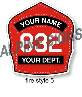 Fire Firefighter Engineer Helmet Shield sticker - Style 5 - Custom just ...