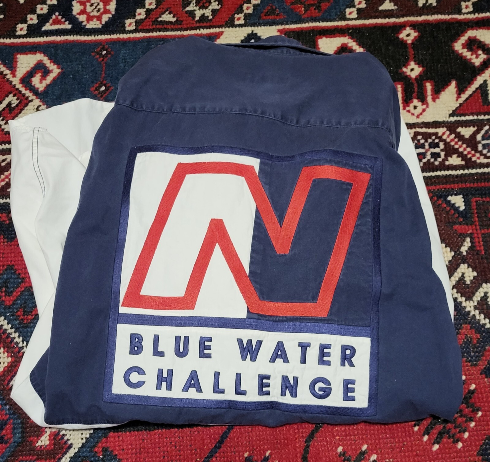 Vtg Rare Nautica Blue Water Challenge Big Logo Button… - Gem