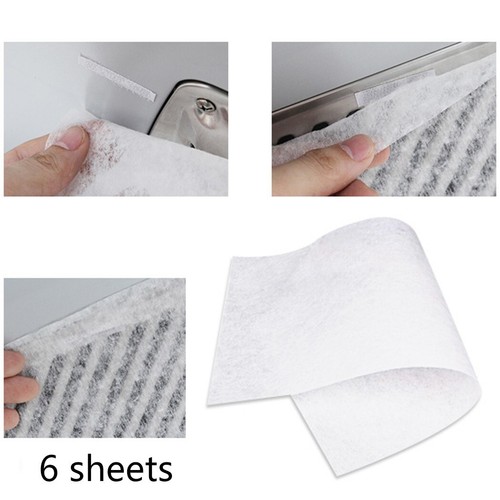 White Non Woven Kitchen Grease Filter 3 Packs Size 46x32CM Easy to ...