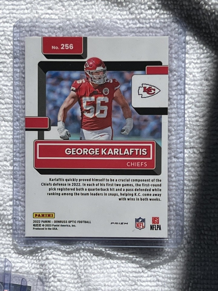2022 Panini Optic George Karlaftis Pink Holo Rookie Card #256 Chiefs | eBay