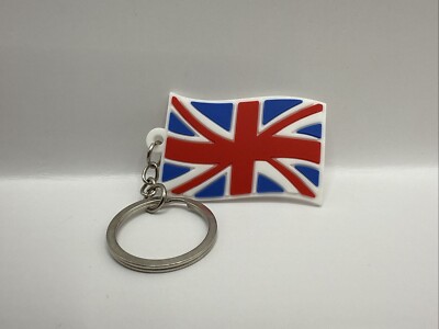 Union Jack UK Flag Keyring Great Britain Travel Dangle PVC Key Chain ...