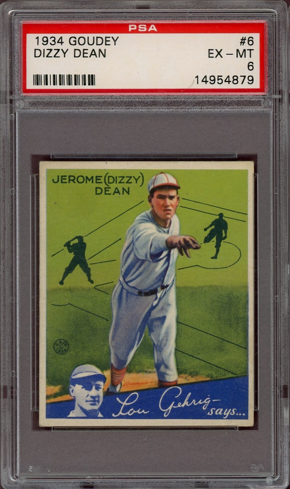 1934 Goudey #6 Dizzy Dean PSA 6 | eBay