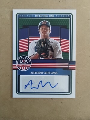 Alexander Mercurius USA Baseball 2023 Panini Stars & Stripes Auto #15U ...