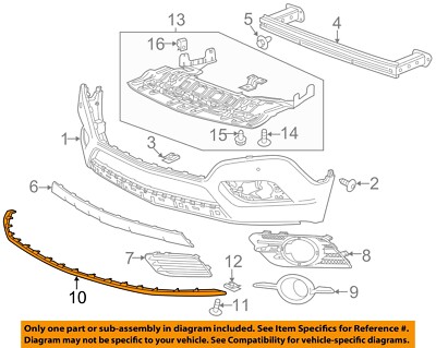 Buick GM OEM 13-16 Encore Front Bumper-Spoiler Lip Chin Splitter ...