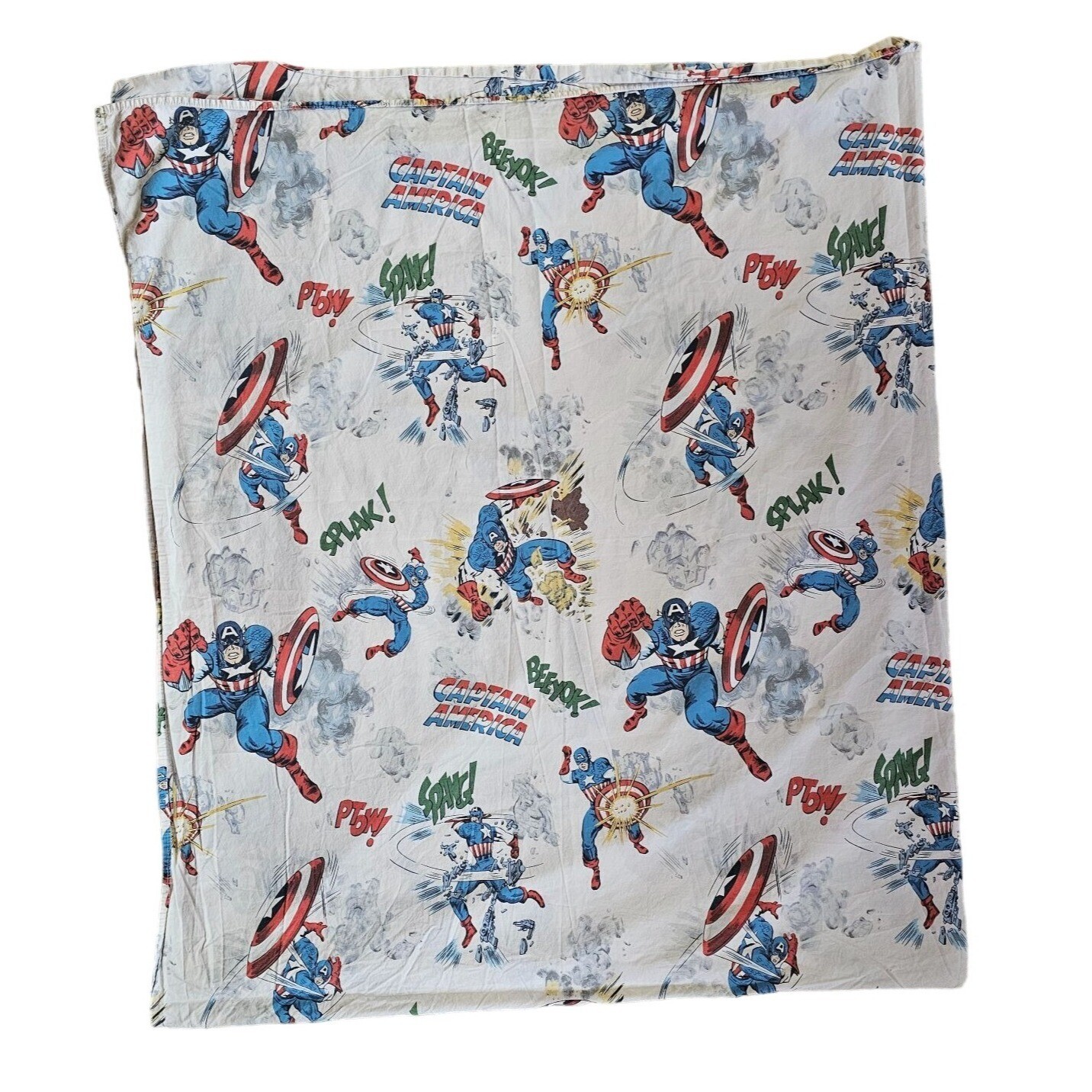 Captain America Bed Sheet Sz Full Flat Marvel Comics Pottery Barn Kids ...