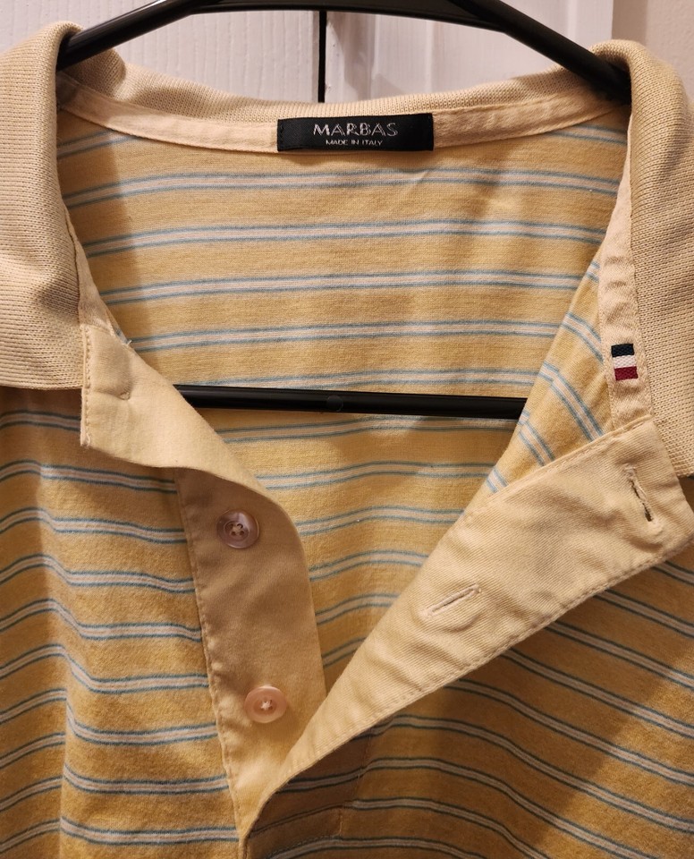 MARBAS MEN'S SIZE M POLO SHIRT COTTON GREEN & BLUE SHORT SLEEVE MADE IN ...