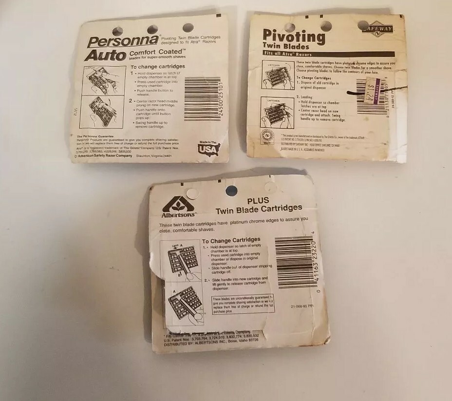 Vintage Lot of 3 Packages Twin Blade Razor Cartridges NOS | eBay