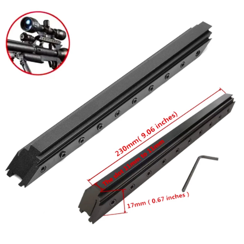 ohhunt 11mm Tri-Rail Scope Riser Rail Sight Mount Bracket 23cm Fit ...
