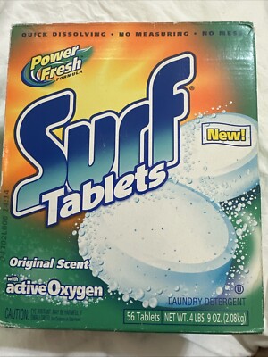 SURF Tablets Original Power Fresh Laundry Detergent Box Prop Soap VTG ...