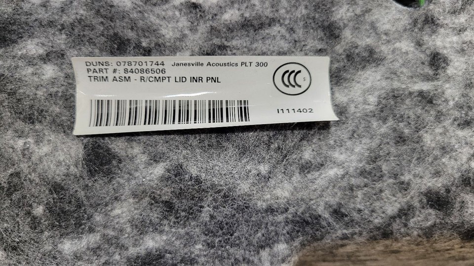 2016-2024 CAMARO SS DECKLID TRUNK CARPET UPPER INNER FINISH PANEL 16-24 ...