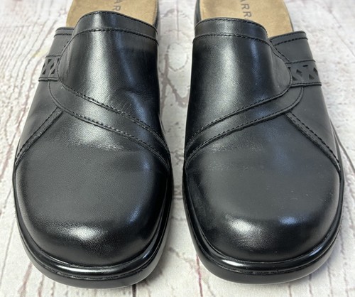 Array Black Leather Slip-On Mules Comfort Shoes Women’s Size 8M Casual ...