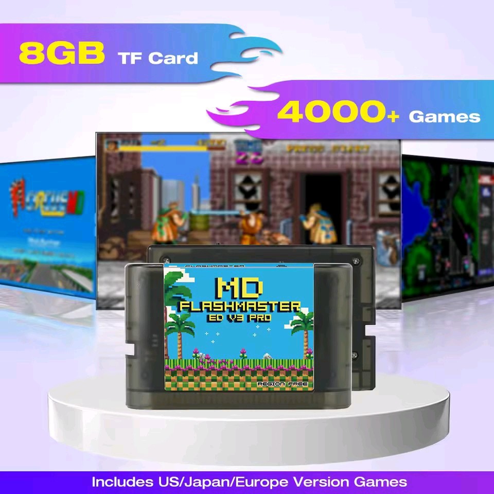 MD FlashMaster ED V1 Pro Sega Genesis Mega Drive Flash Everdrive Cart Purple NEW | eBay