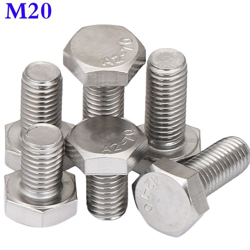M20 - 2.5 304 Stainless Steel Hex Head Bolts Fully Threaded Hex Cap ...