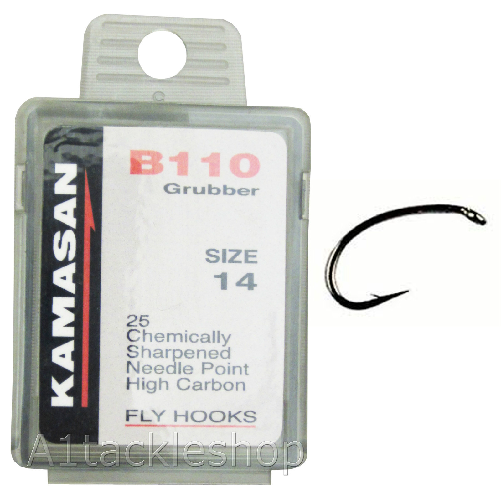 Kamasan B110 Grubber Trout Fly Tying Hooks - For Buzzer Nymph Fly Tying ...