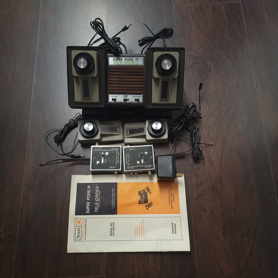 Vintage Sears Tele-Games Atari Super Pong IV w/ 4 Controllers | eBay