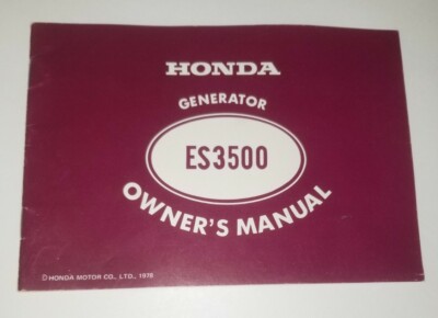 Honda Generator Owner's Manual 3188002; E3500 | eBay