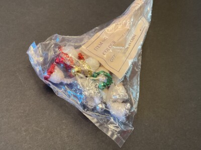 12 Vintage Christmas Bells Pipe Cleaner Decor Tie-Ons Orig Package NOS ...