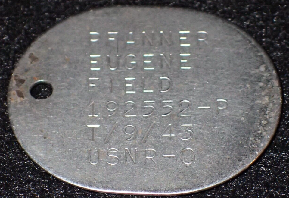 WW2 USNR Navy Identification ID Disc "Dog Tag" - Pfanner Eugene Field T ...