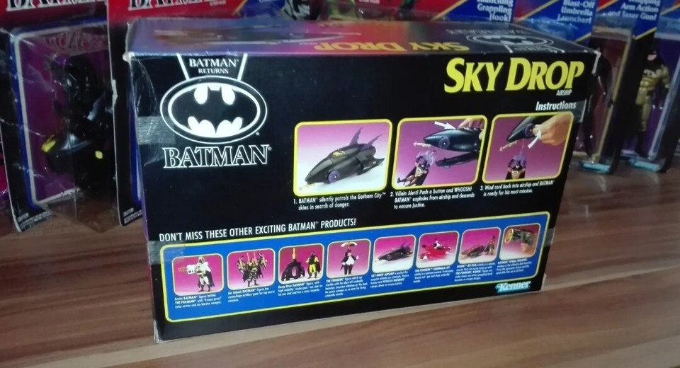 💥🦇💥 1992 Batman Returns Kenner Vintage Sky Drop Airship Vehicle MISB ...