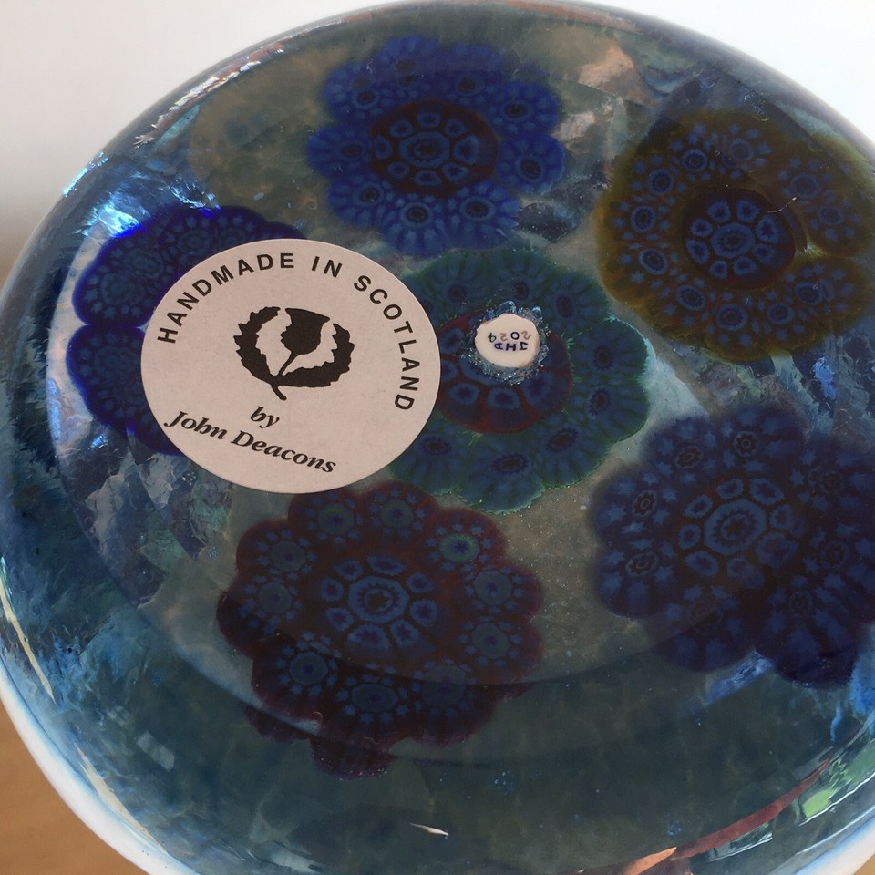 Vintage Scottish John Deacons Millefiori Clusters Faceted Glass ...