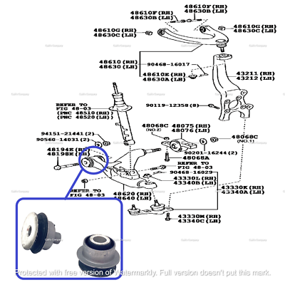 48620-30290 For Lexus GS430 2005-2007 Front Lower Control Arm Bushing ...