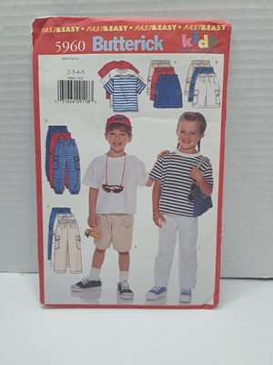 Vintage "1999" Butterick 5960 Fast & Easy Kids Fashion Essentials | eBay