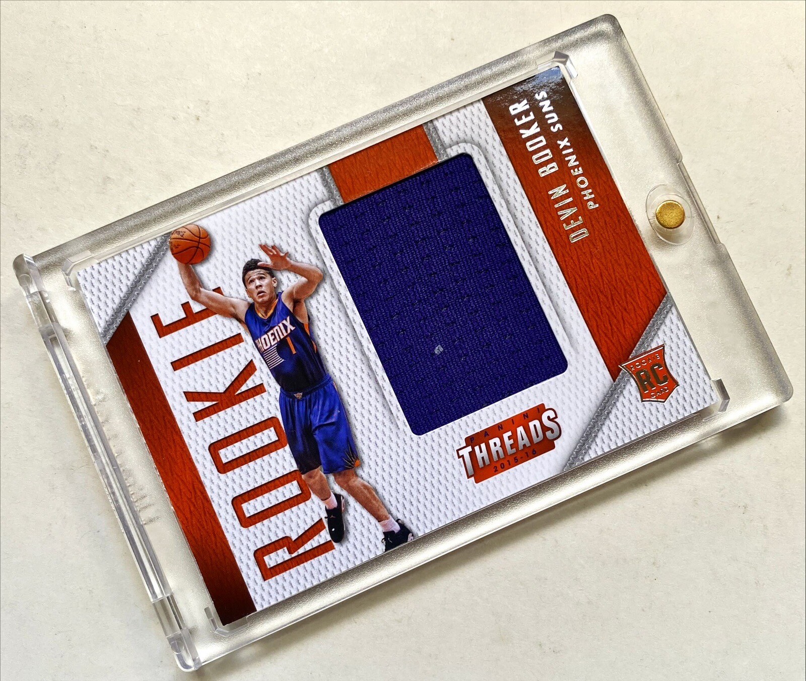 2015 Panini Threads Devin Booker Jumbo Rookie Patch Phoenix Suns SSP ...