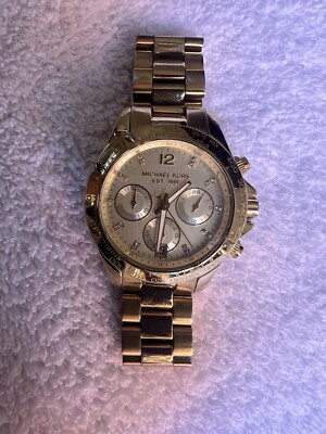 Michael Kors Layton Women's Chronograph Watch Gold Stainless Crystals ...