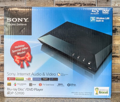 NEW Sony BDP-S3100 Blu-ray/DVD Player Wi-Fi Streaming Factory Sealed ...