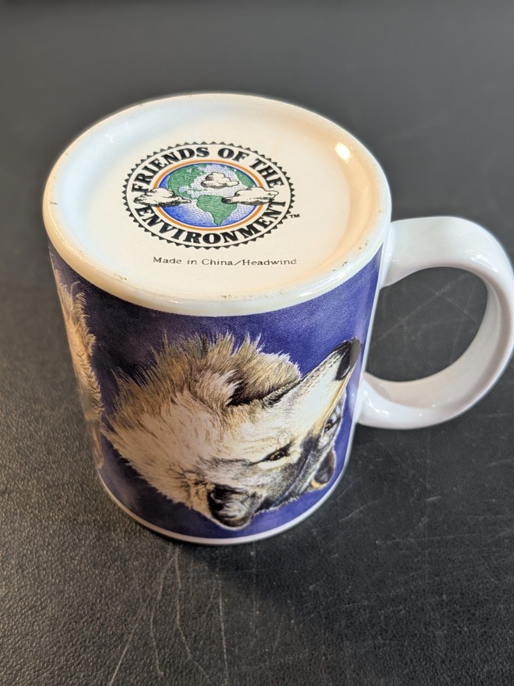 Vintage Coffee Mug Cup Classic Wolf Faces Friends Of The Environment ...